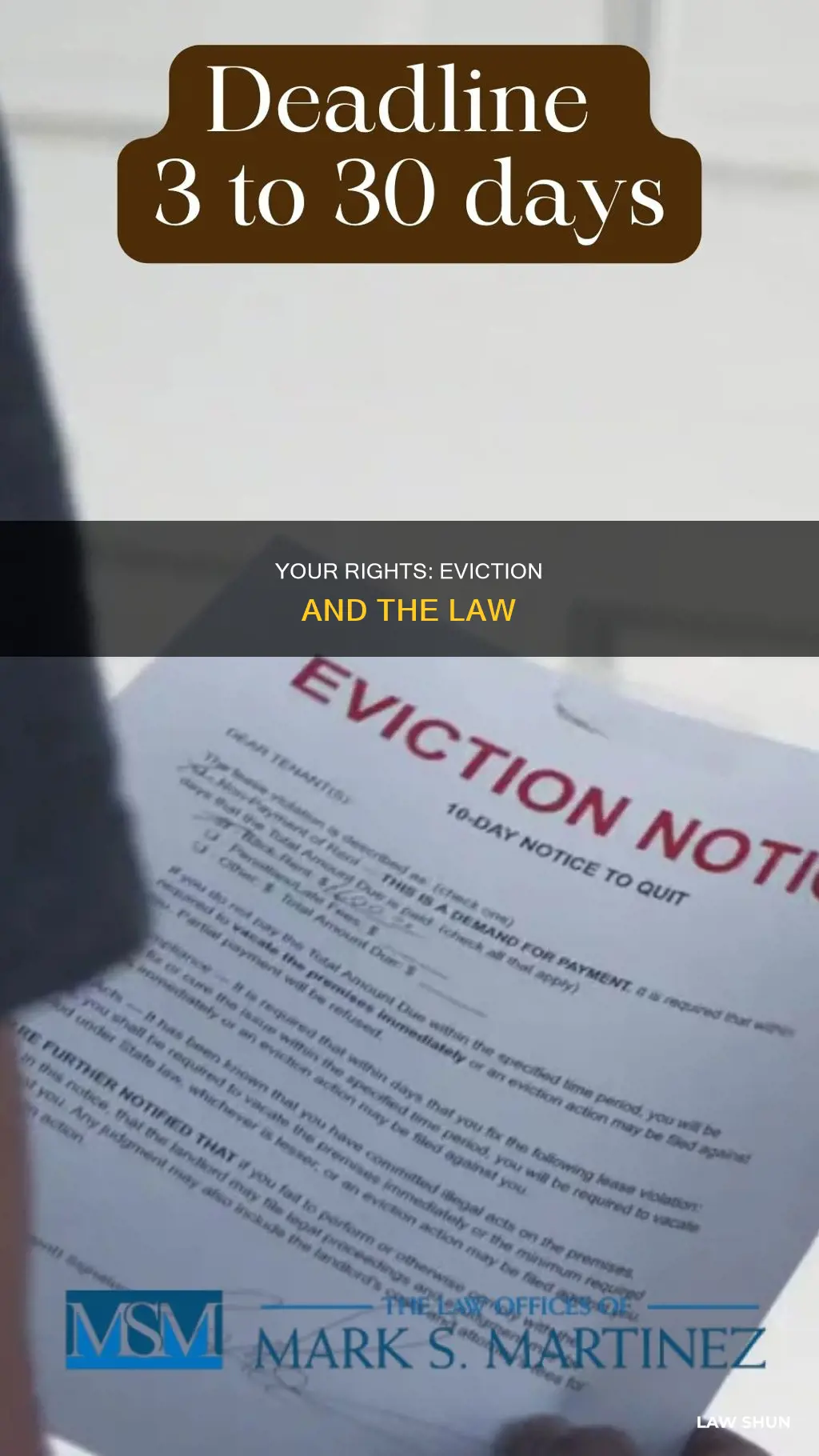 Your Rights: Eviction And The Law | LawShun