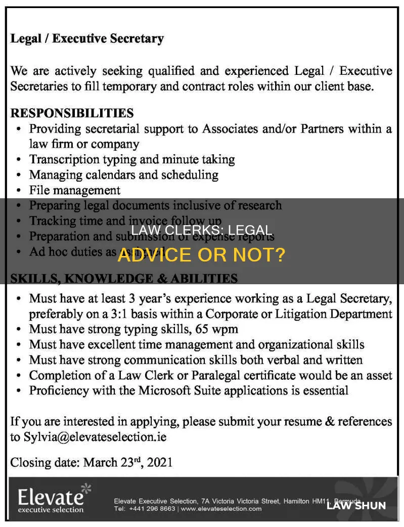 Law Clerks: Legal Advice Or Not? | LawShun
