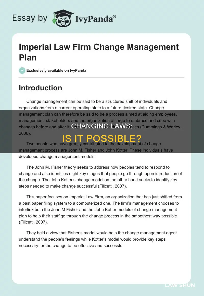 Changing Laws: Is It Possible? | LawShun