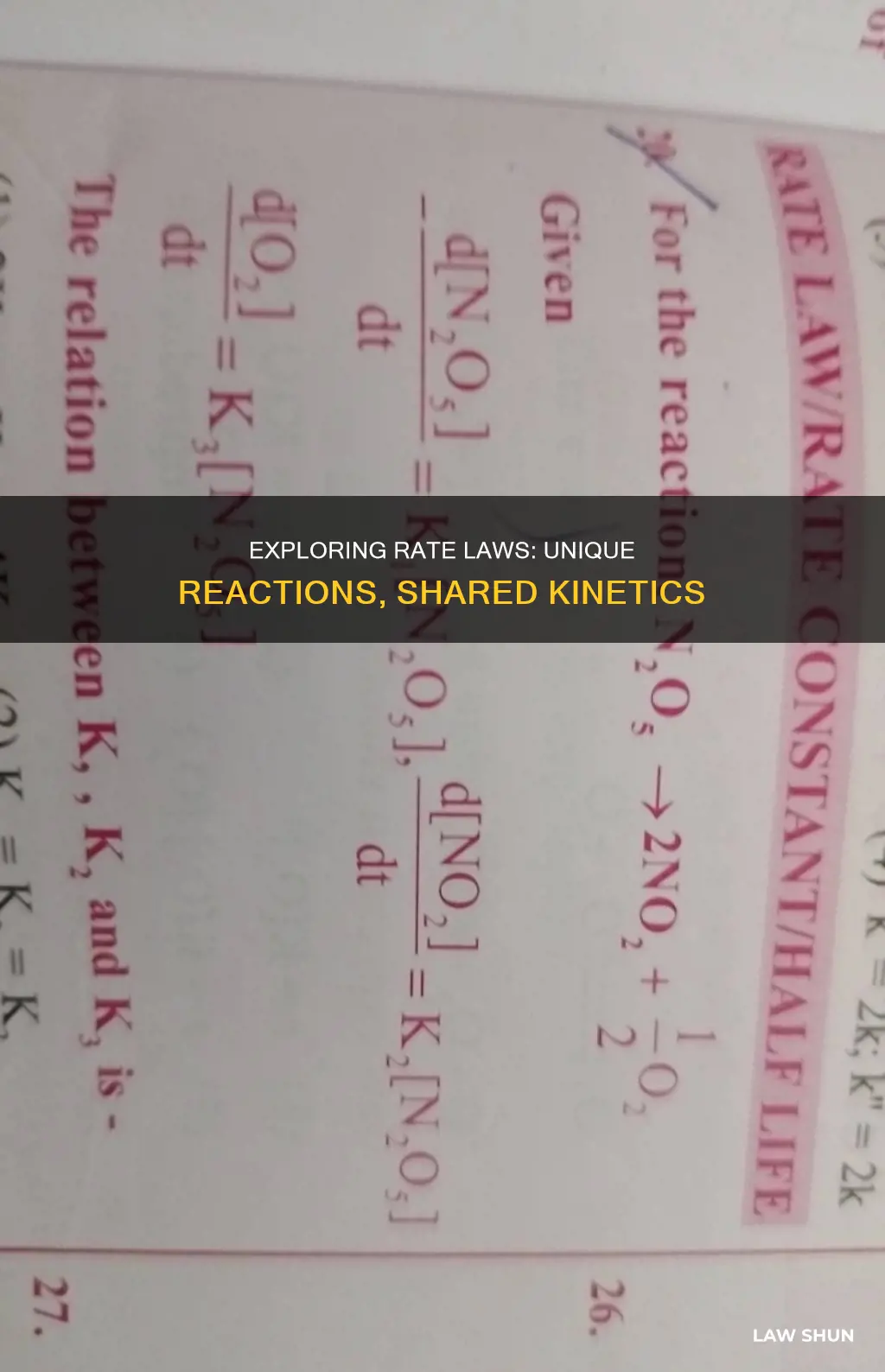 Exploring Rate Laws: Unique Reactions, Shared Kinetics | LawShun