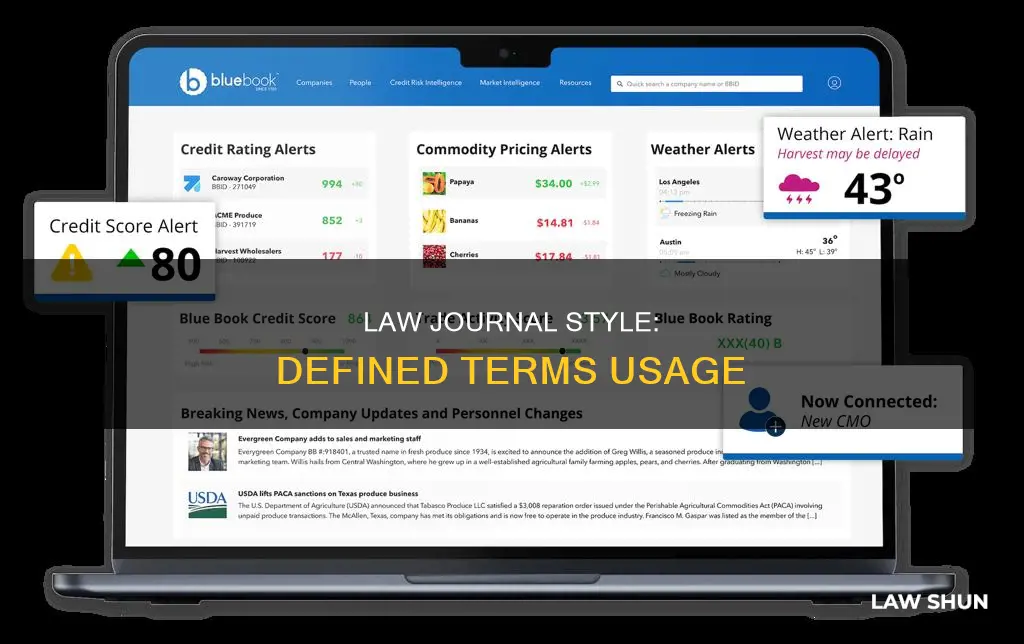 Law Journal Style: Defined Terms Usage | LawShun