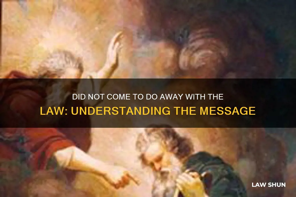 Did Not Come To Do Away With The Law: Understanding The Message | LawShun