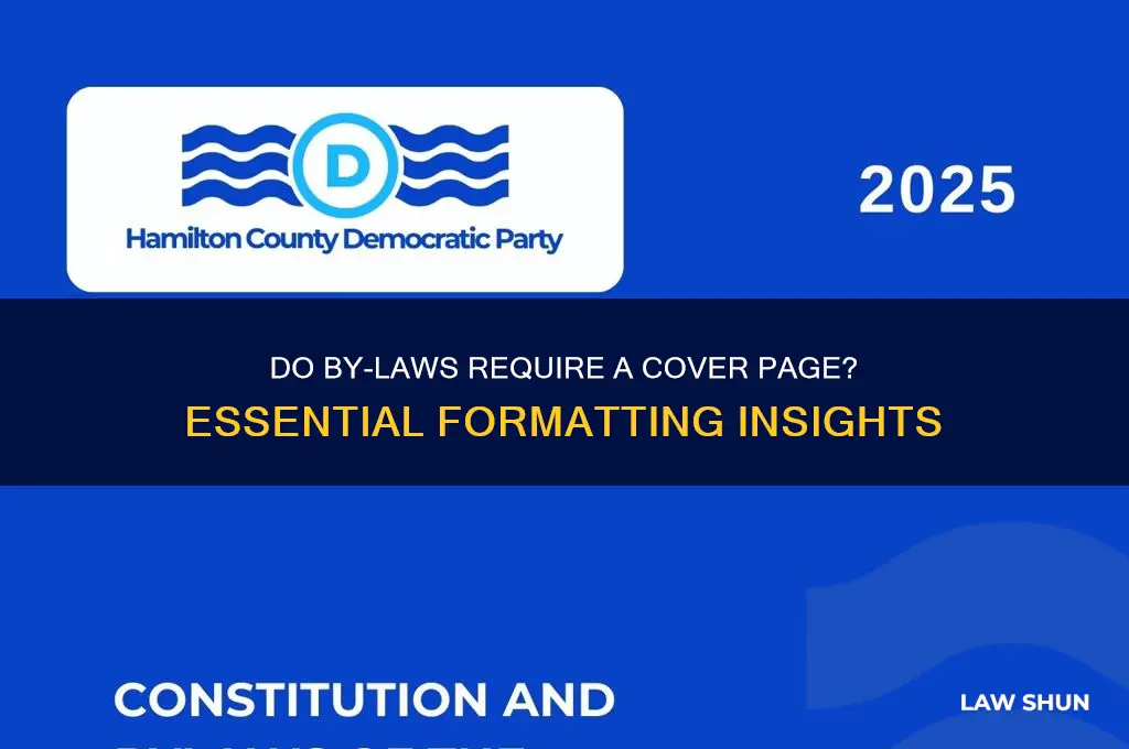 Do By-Laws Require A Cover Page? Essential Formatting Insights | LawShun