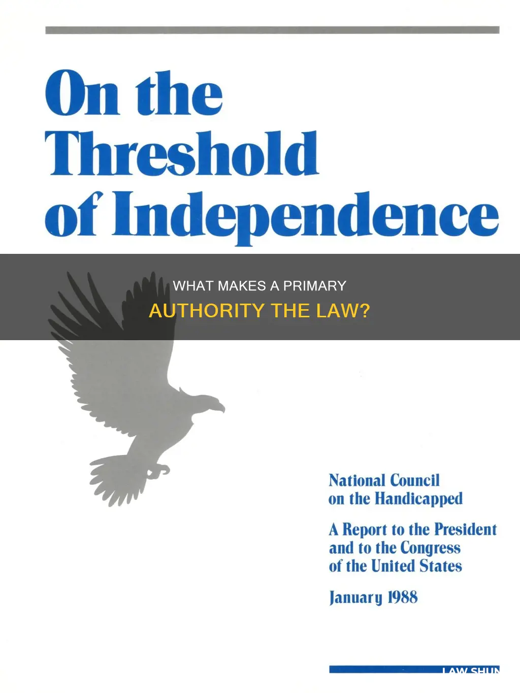 What Makes A Primary Authority The Law? | LawShun