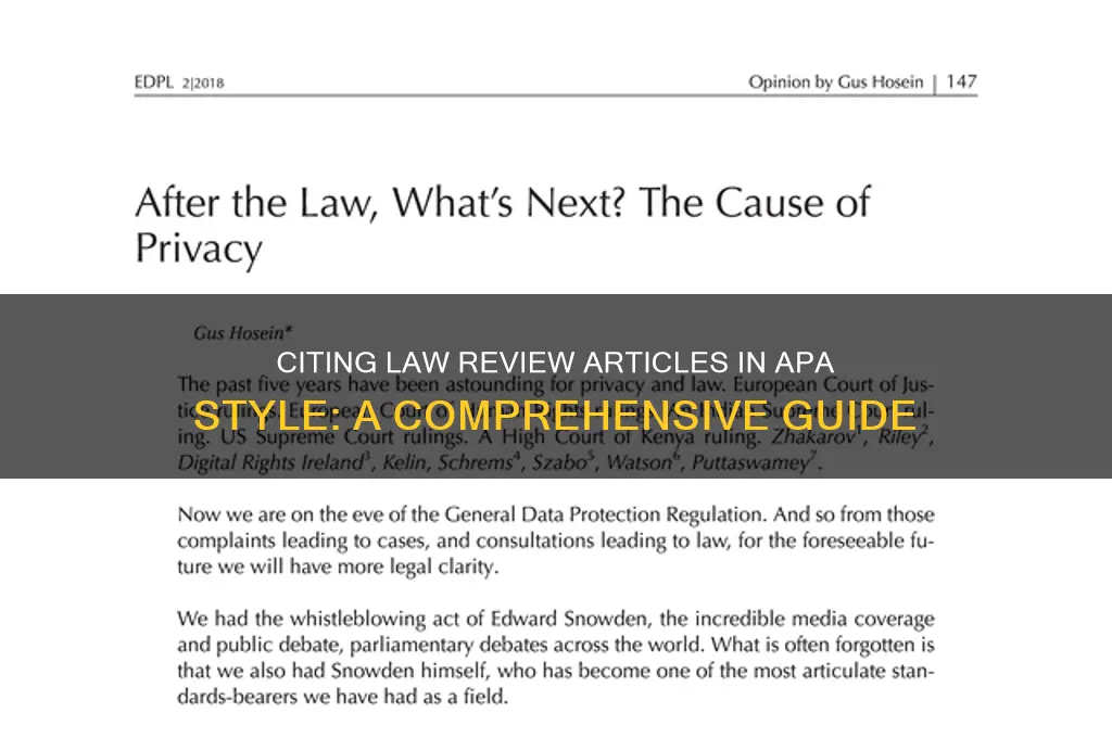 Citing Law Review Articles In Apa Style: A Comprehensive Guide | LawShun