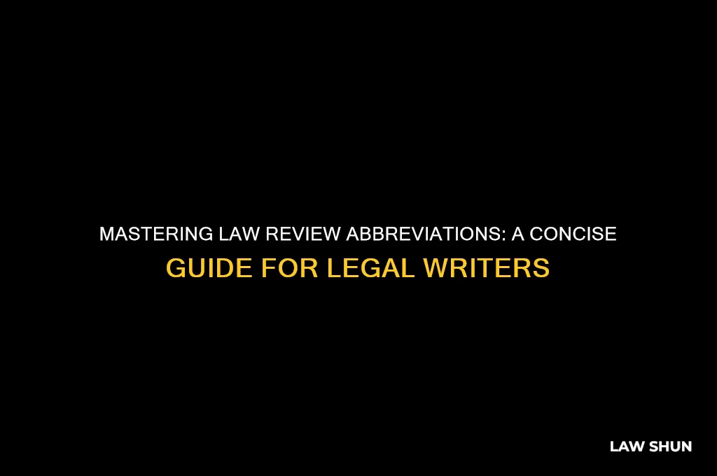 Mastering Law Review Abbreviations: A Concise Guide For Legal Writers ...
