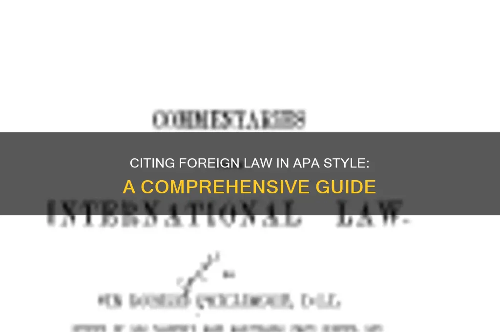 Citing Foreign Law In Apa Style: A Comprehensive Guide | LawShun