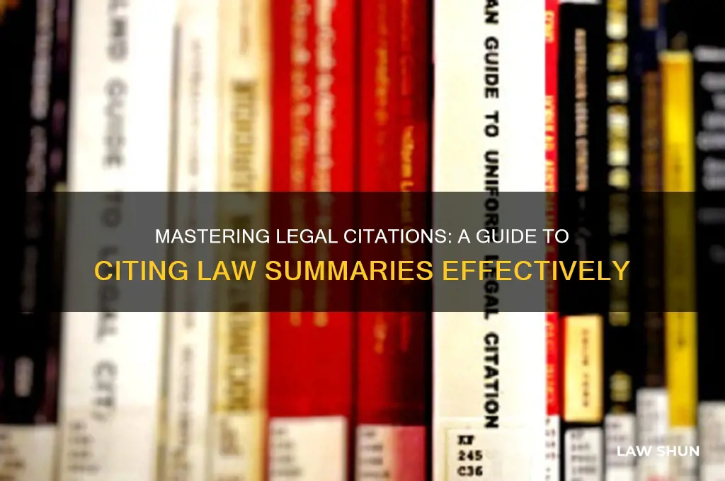 Mastering Legal Citations: A Guide To Citing Law Summaries Effectively ...