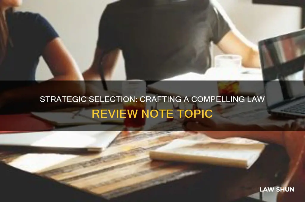 Strategic Selection: Crafting A Compelling Law Review Note Topic | LawShun