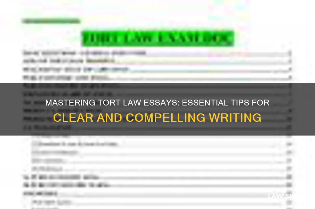 Mastering Tort Law Essays: Essential Tips For Clear And Compelling ...