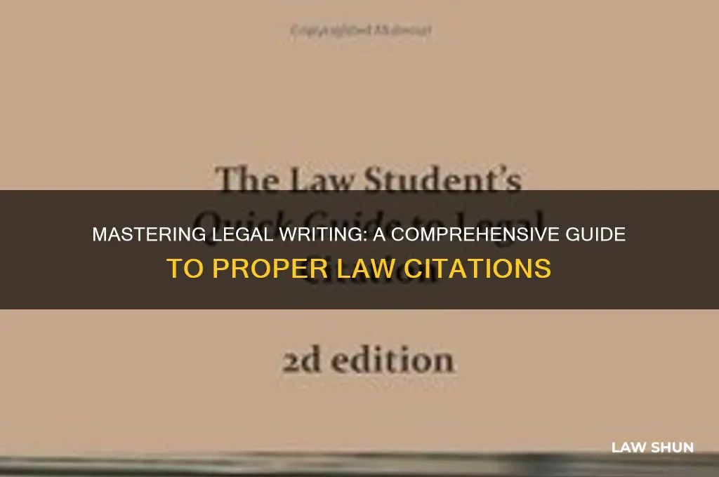 Mastering Legal Writing: A Comprehensive Guide To Proper Law Citations ...