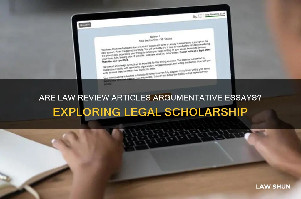 Are Law Review Articles Argumentative Essays? Exploring Legal ...