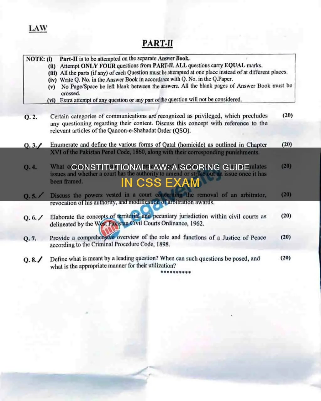 Constitutional Law: A Scoring Guide In Css Exam | LawShun