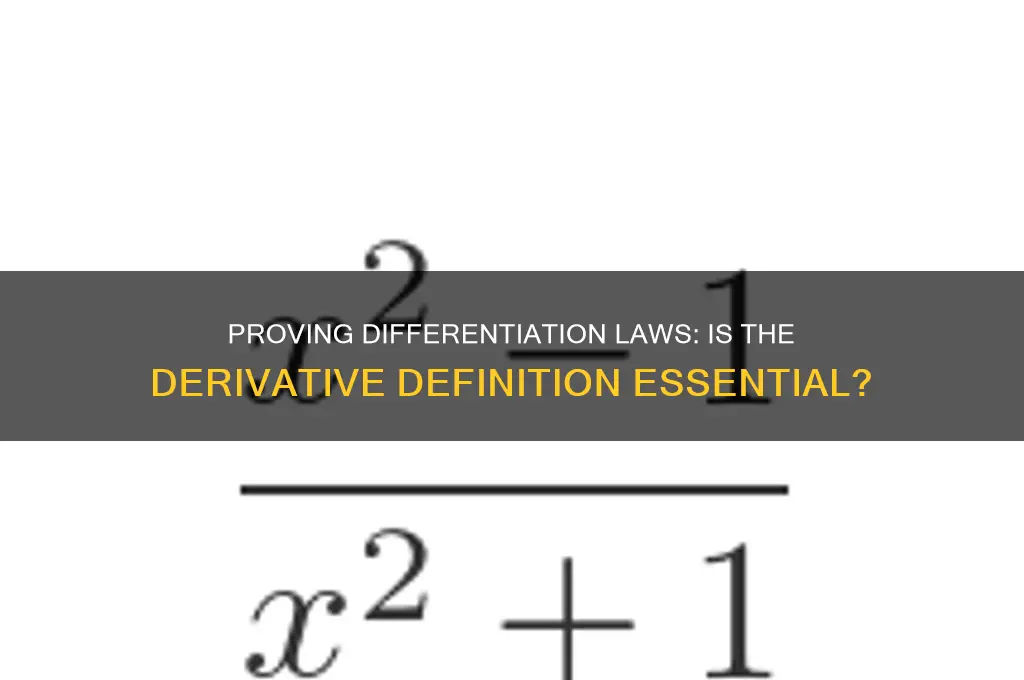 Proving Differentiation Laws: Is The Derivative Definition Essential ...