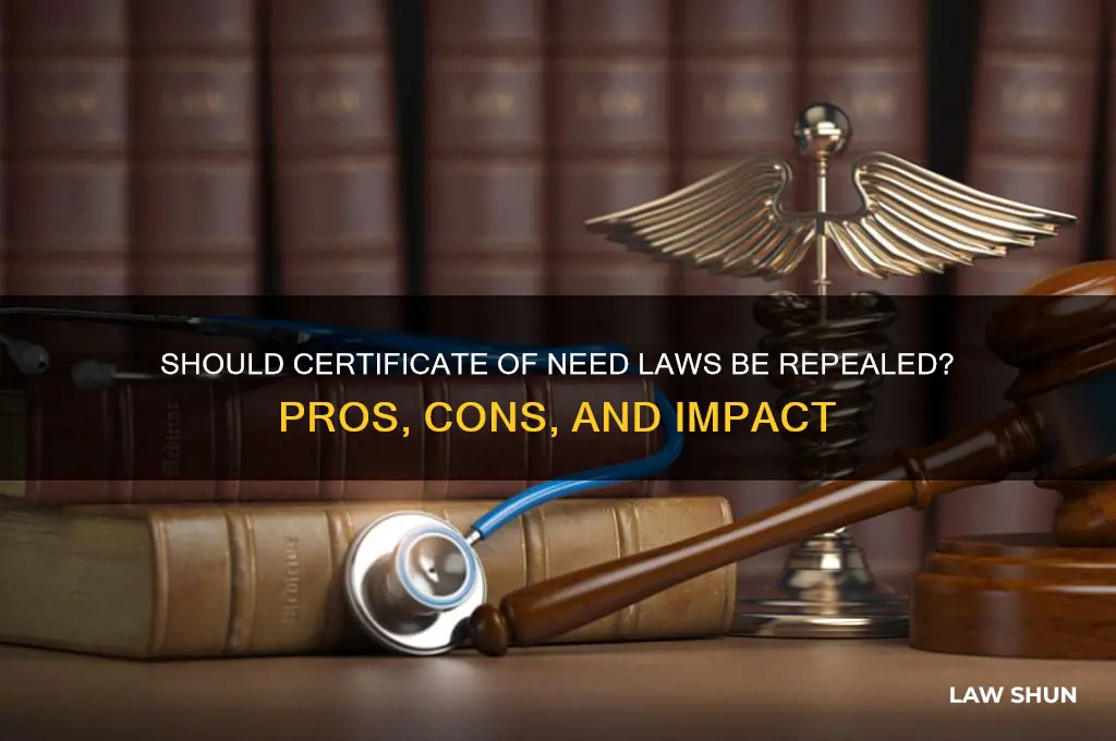 Should Certificate Of Need Laws Be Repealed? Pros, Cons, And Impact ...