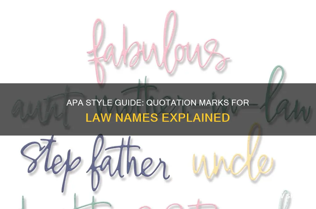 Apa Style Guide: Quotation Marks For Law Names Explained | LawShun