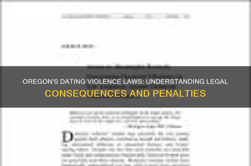 Oregon's Dating Violence Laws: Understanding Legal Consequences And ...