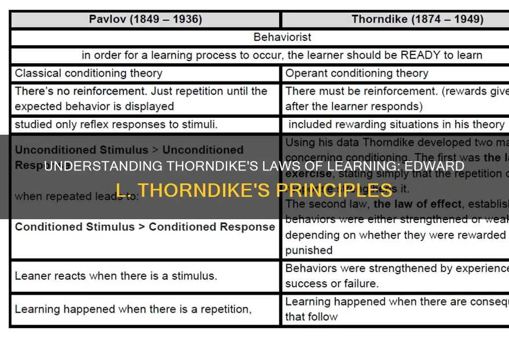 Understanding Thorndike's Laws Of Learning: Edward L. Thorndike's ...