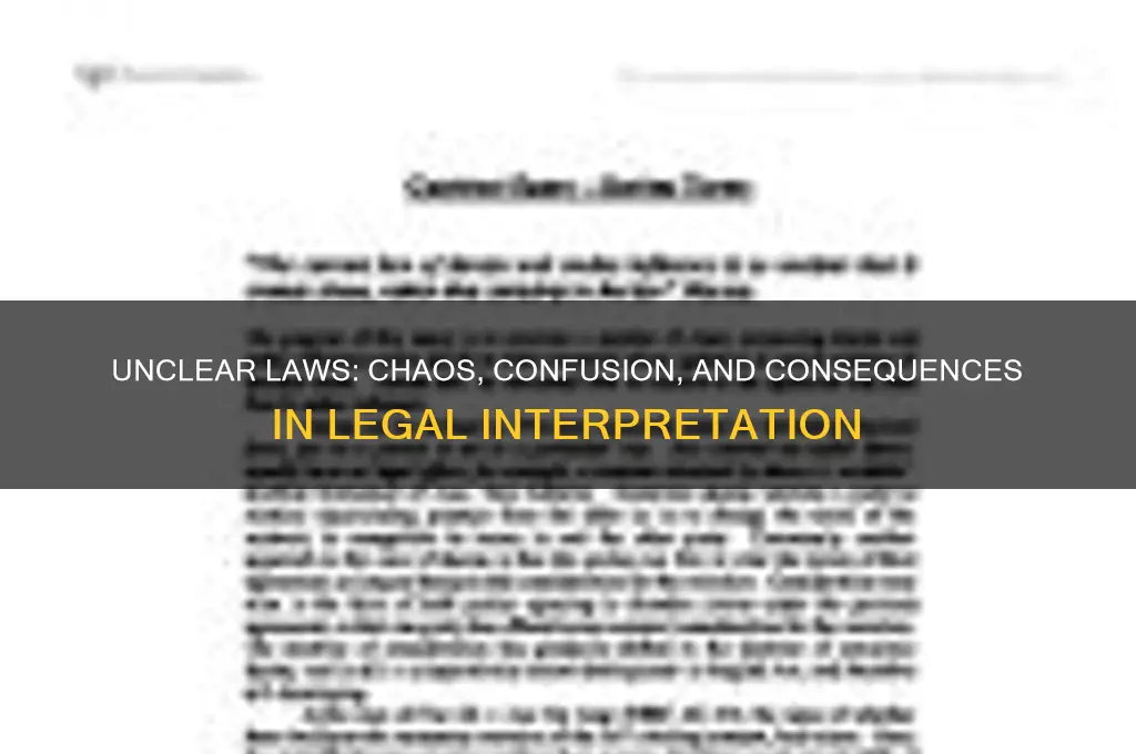 Unclear Laws: Chaos, Confusion, And Consequences In Legal ...