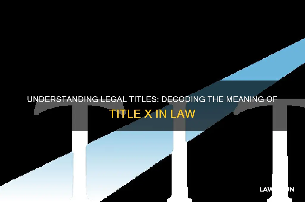 Understanding Legal Titles: Decoding The Meaning Of Title X In Law ...