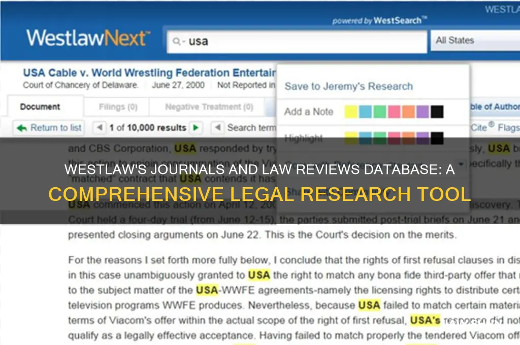 Westlaw's Journals And Law Reviews Database: A Comprehensive Legal ...