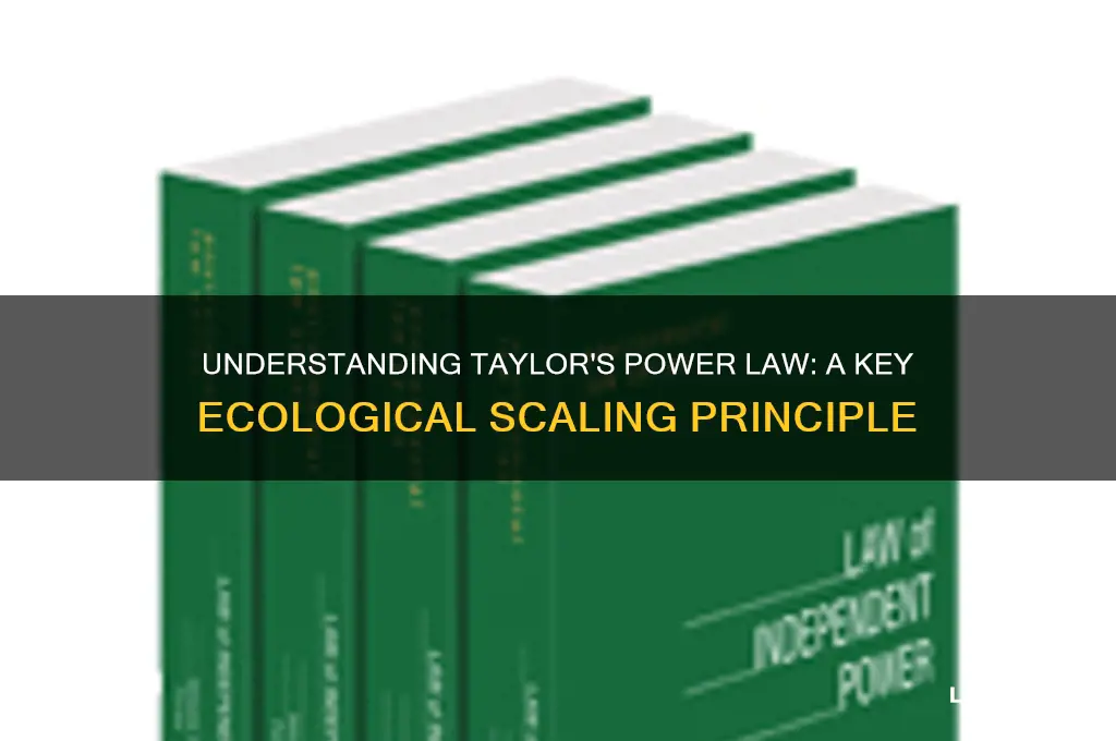 Understanding Taylor's Power Law: A Key Ecological Scaling Principle ...