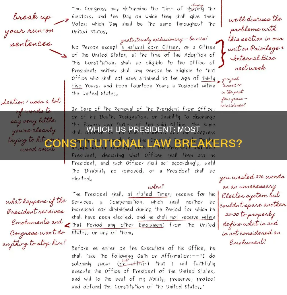 Which Us President: Most Constitutional Law Breakers? | LawShun
