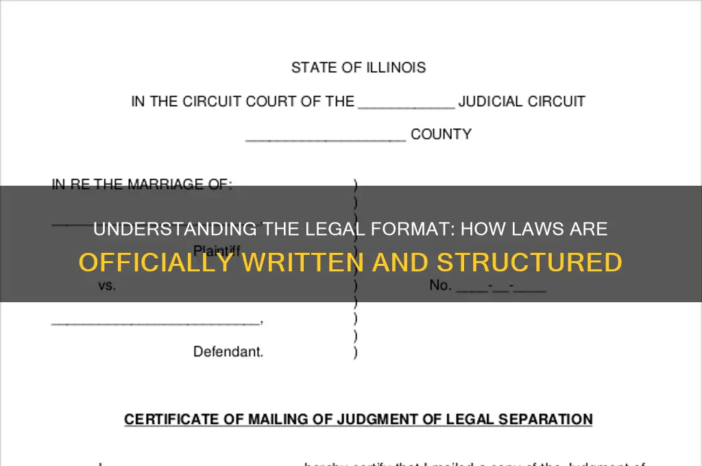 Understanding The Legal Format: How Laws Are Officially Written And ...