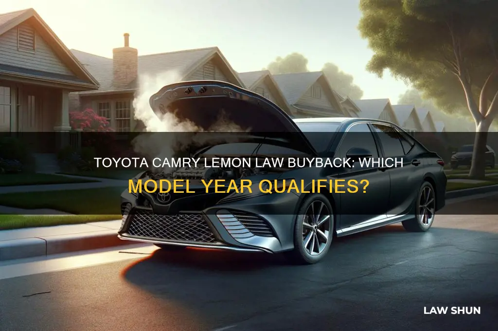 Toyota Camry Lemon Law Buyback: Which Model Year Qualifies? | LawShun