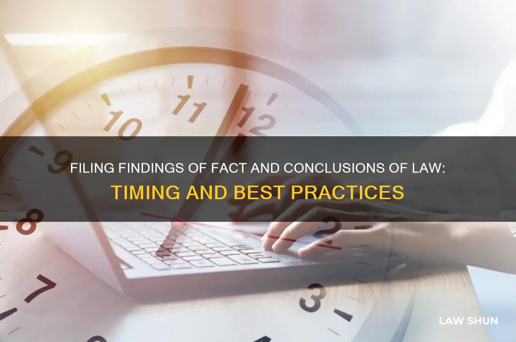 Filing Findings Of Fact And Conclusions Of Law: Timing And Best ...