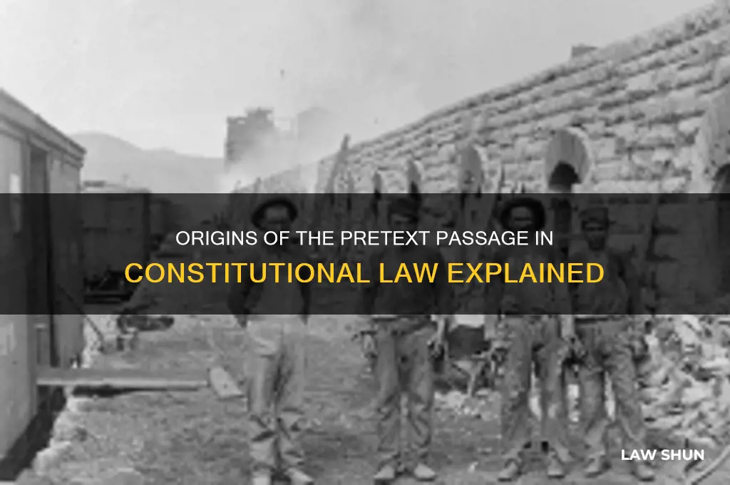 Origins Of The Pretext Passage In Constitutional Law Explained | LawShun