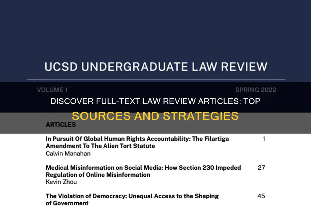 Discover Full-Text Law Review Articles: Top Sources And Strategies ...