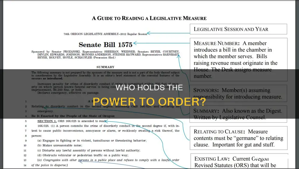 Who Holds The Power To Order? | LawShun