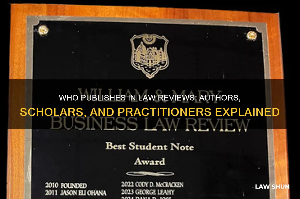 Who Publishes In Law Reviews: Authors, Scholars, And Practitioners ...
