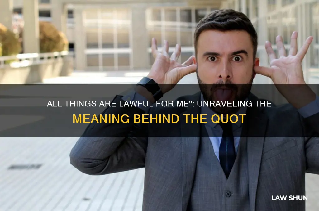 All Things Are Lawful For Me": Unraveling The Meaning Behind The Quot ...