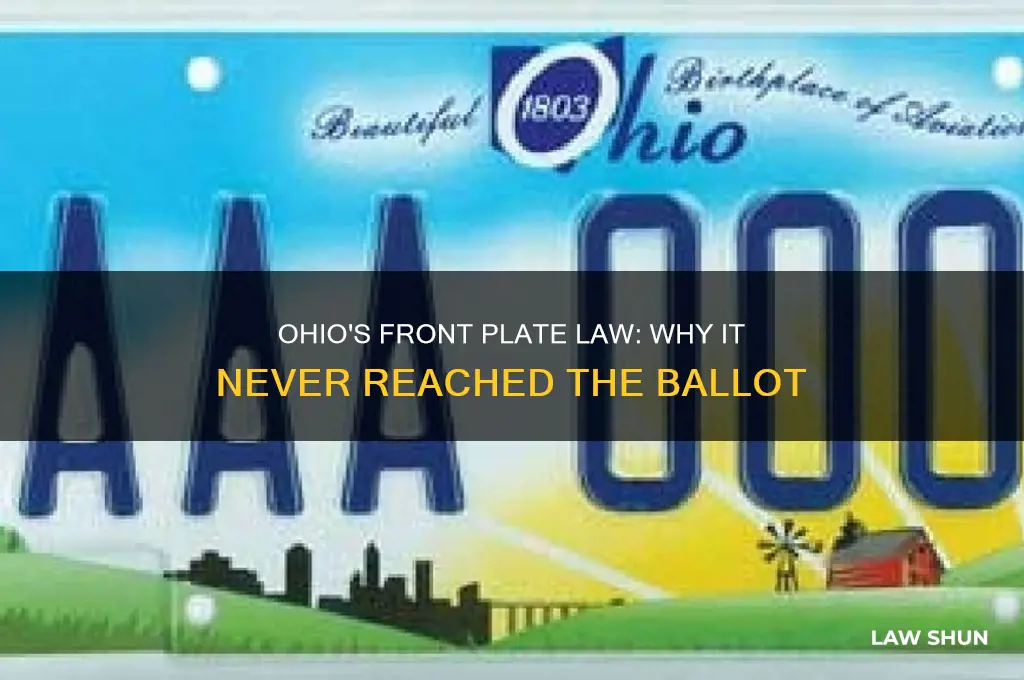 Ohio's Front Plate Law: Why It Never Reached The Ballot | LawShun